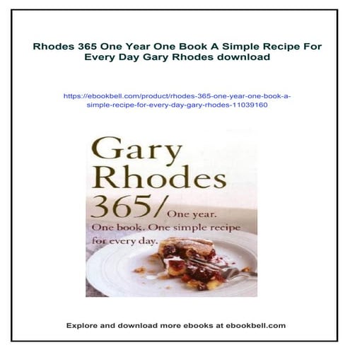 Rhodes 365 One Year One Book A Simple Recipe For Every Day Gary Rhodes ...