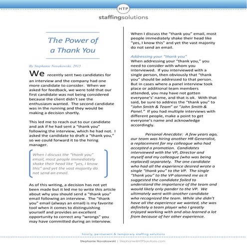 The Power of Thank You | PDF