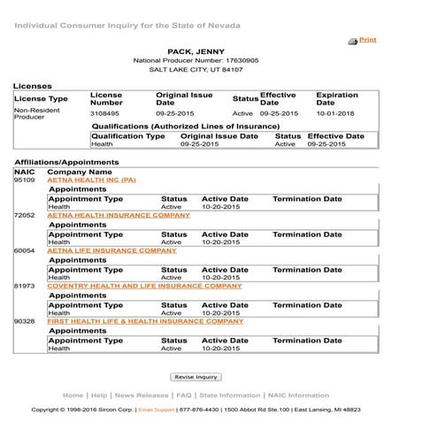 Nevada Insurance Info | PDF