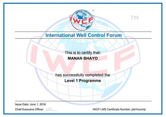 IWCF Temporary Certificate | PDF
