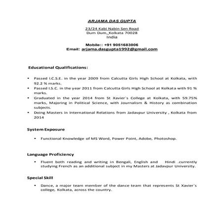 CV of ARJAMA | DOCX