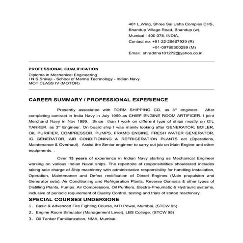 Resume atta s rao ETO | DOC