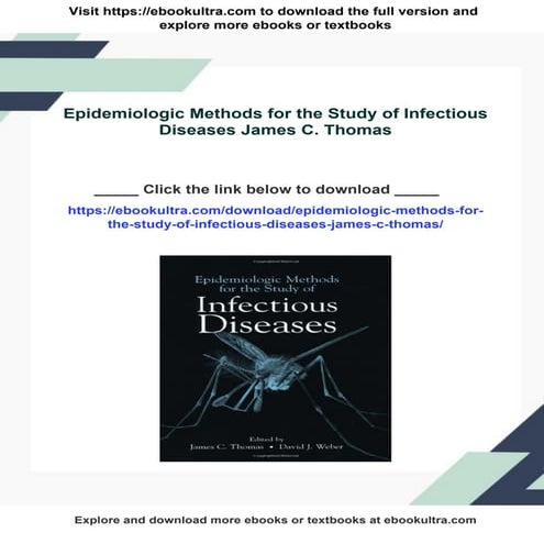 Epidemiologic Methods for the Study of Infectious Diseases James C ...