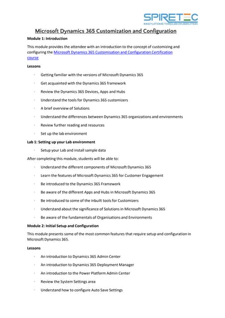 55242 Microsoft Dynamics 365 Customization And Configuration 1 Pptx