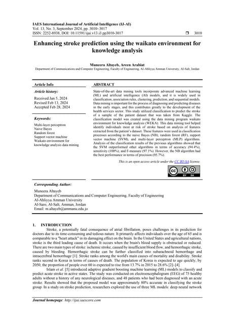 brain stroke prediction using machine learning | PPT