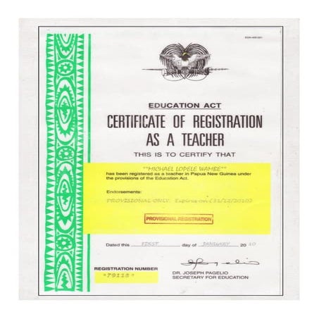 Certificate of Registration as a Teacher (Secondary School) | PDF