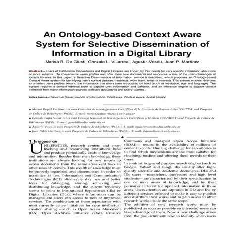 An ontology-based context aware system for Selective Dissemination of Information in a digital ...