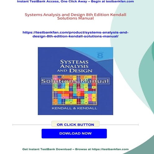 Systems Analysis and Design 8th Edition Kendall Solutions Manual | PDF