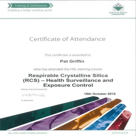 HSL - RCS Health Surveillance & Exposure control workshop - Pat Griffin ...