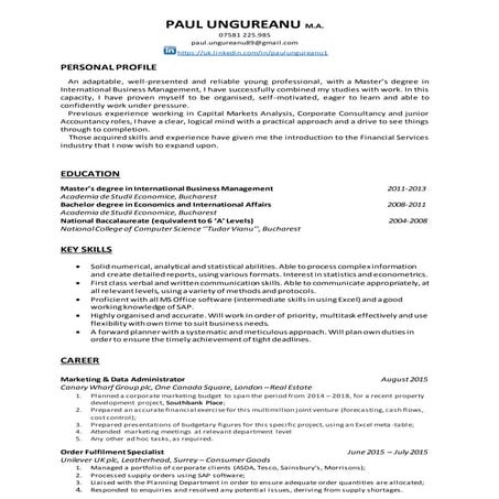CV - Paul Ungureanu. | DOCX