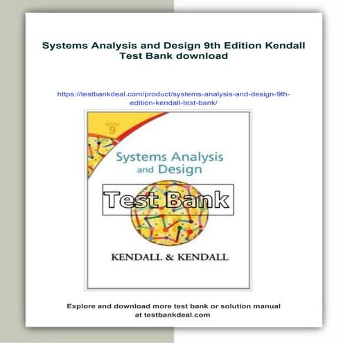 Systems Analysis and Design 9th Edition Kendall Test Bank | PDF