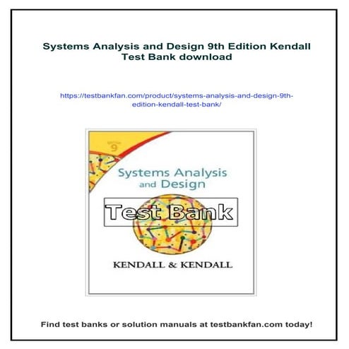 Systems Analysis And Design 9th Edition Kendall Test Bank Pdf