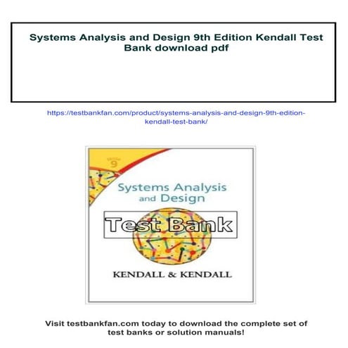 Systems Analysis and Design 9th Edition Kendall Test Bank | PDF