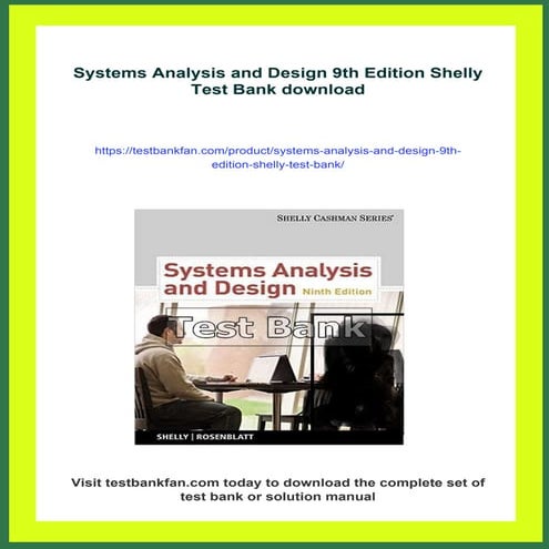 Systems Analysis and Design 9th Edition Shelly Test Bank | PDF