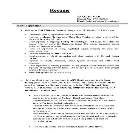 Ankit Kumar CV | DOCX