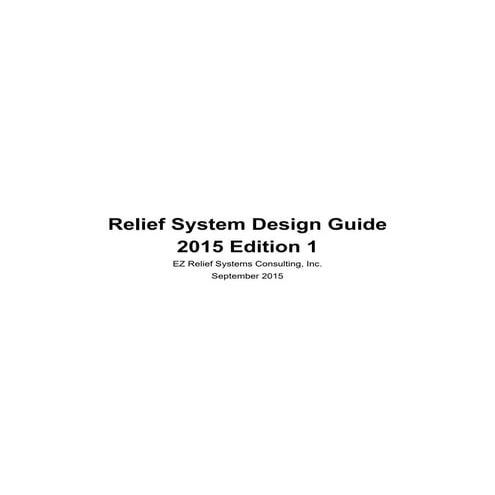 Relief System Design Guide Table of Contents | PDF