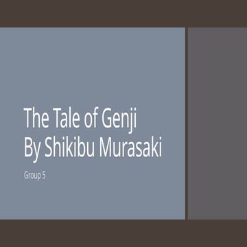 THE TALE OF GENJI THE DRAMA THE MOVIE THE STORY | PPT