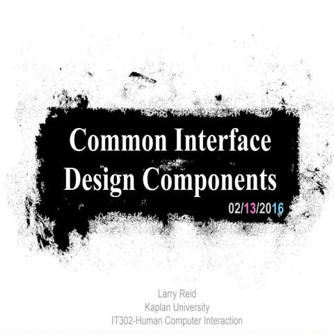 Common Interface Design Components | PPTX | Operating Systems ...