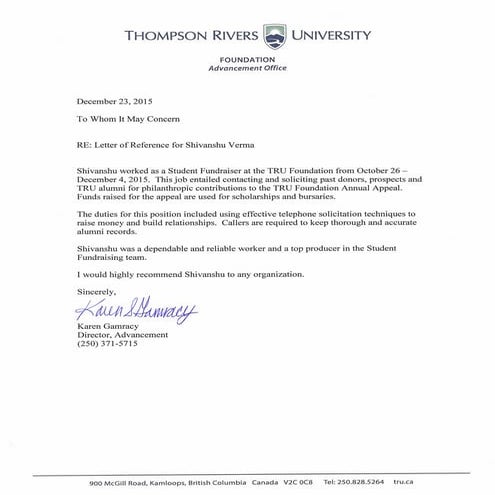 Letter of Reference | PDF