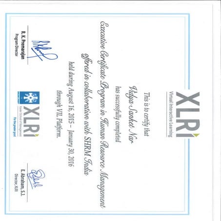 XLRI certificate | PDF