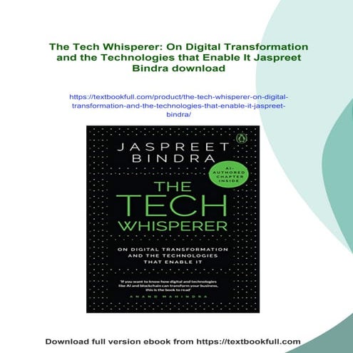 The Tech Whisperer: On Digital Transformation and the Technologies that Enable It Jaspreet ...