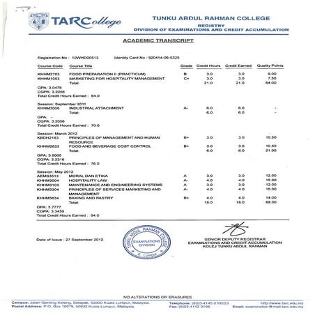 Diploma Transcript 2 | PDF