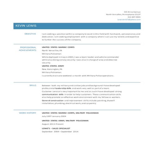 Kevin's Resume.docx 2015 | DOCX