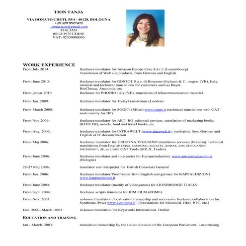 CV_EN_Tion Tanja | PDF