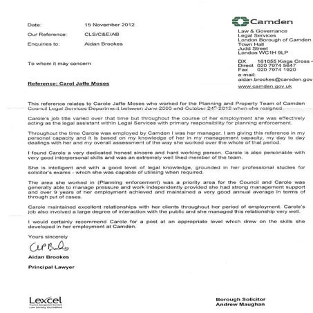Camden Reference Letter | PDF