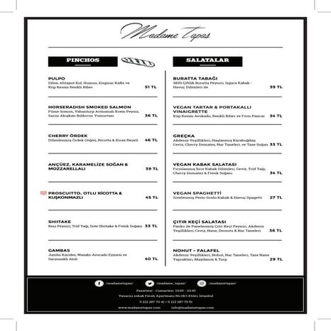 Madame Tapas Menü | PDF