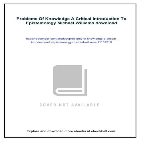 Problems Of Knowledge A Critical Introduction To Epistemology Michael ...