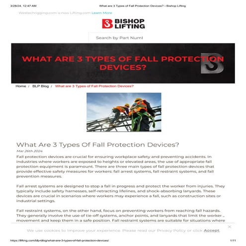 WHAT ARE 3 TYPES OF FALL PROTECTION DEVICES? | PDF | Home Security ...