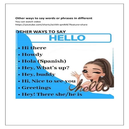 how to say hello in different ways | PDF