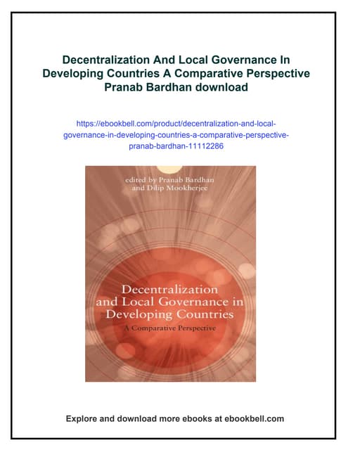 Decentralization, devolution and deconcentration | PPTX