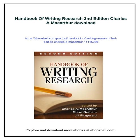 Handbook Of Writing Research 2nd Edition Charles A Macarthur | PDF