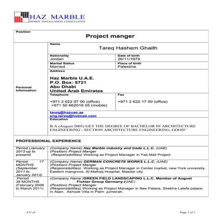 CV- TAREQ GHAITH | DOC