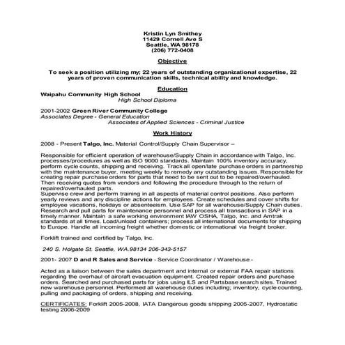 Shipping And Receiving Manager Resume | DOC