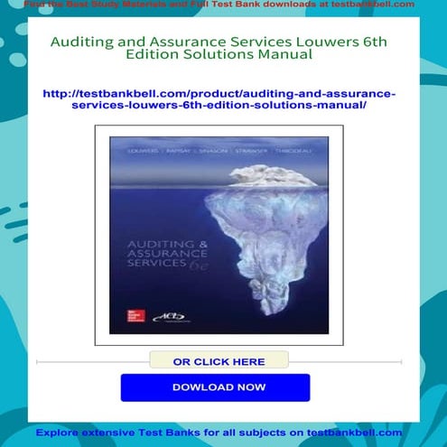 Get immediate PDF access to the full Auditing and Assurance Services ...