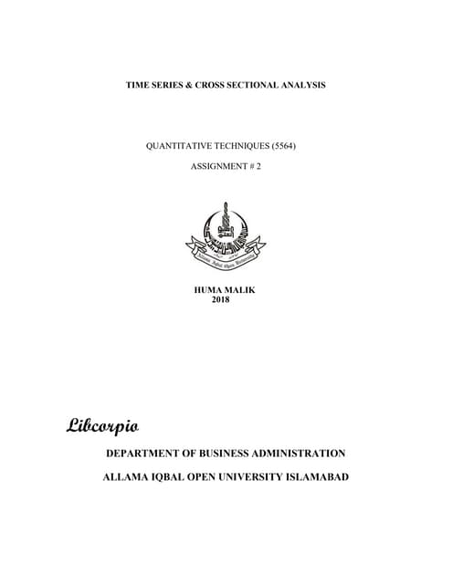 Time Series And Cross sectional Analysis Pdf