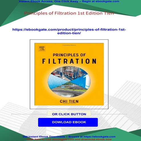 Principles of Filtration 1st Edition Tien | PDF