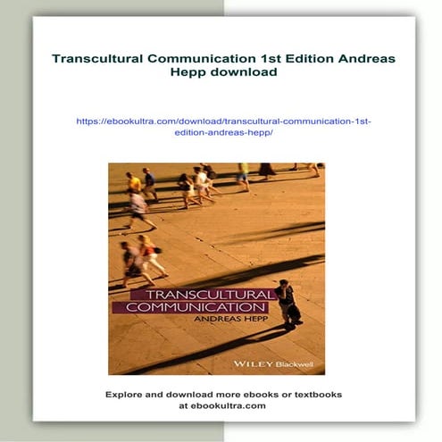 Transcultural Communication 1st Edition Andreas Hepp | PDF