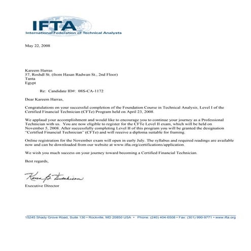 CFT Passing Letter | PDF | Free Download