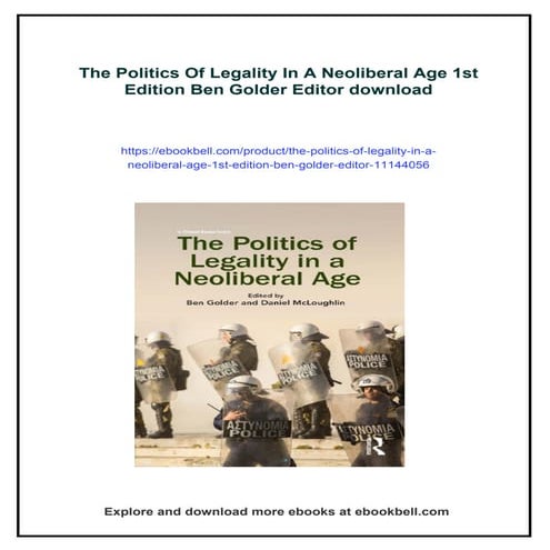 The Politics Of Legality In A Neoliberal Age 1st Edition Ben Golder ...