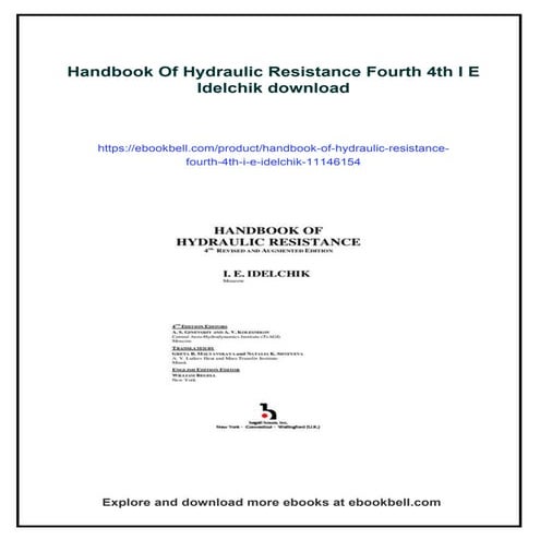 Handbook Of Hydraulic Resistance Fourth 4th I E Idelchik | PDF