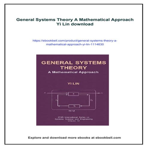 General Systems Theory A Mathematical Approach Yi Lin | PDF