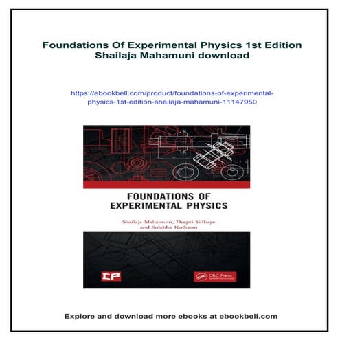 Foundations Of Experimental Physics 1st Edition Shailaja Mahamuni | PDF