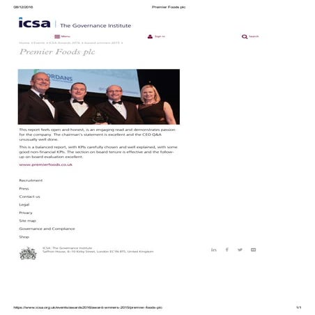 ICSA Award 2015 | PDF