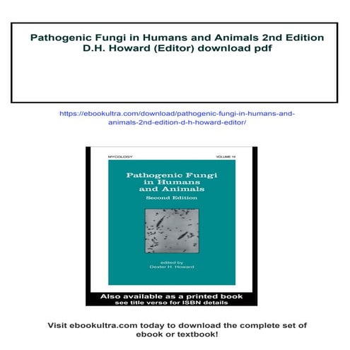 Pathogenic Fungi in Humans and Animals 2nd Edition D.H. Howard (Editor ...