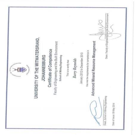 MRM Certificate_Wits | PDF