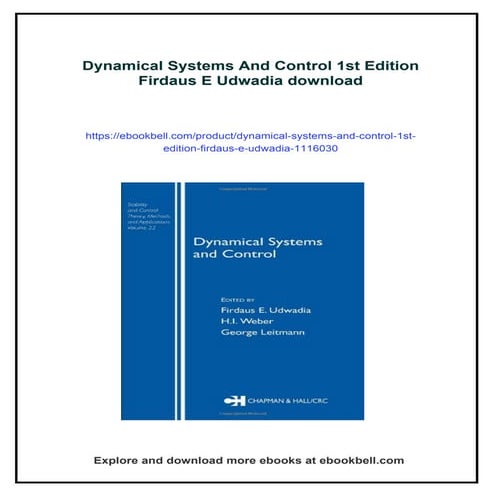 Dynamical Systems And Control 1st Edition Firdaus E Udwadia | PDF